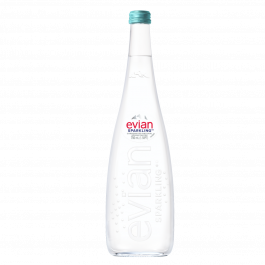 Evian, sparkling mineral water 75 CL glas